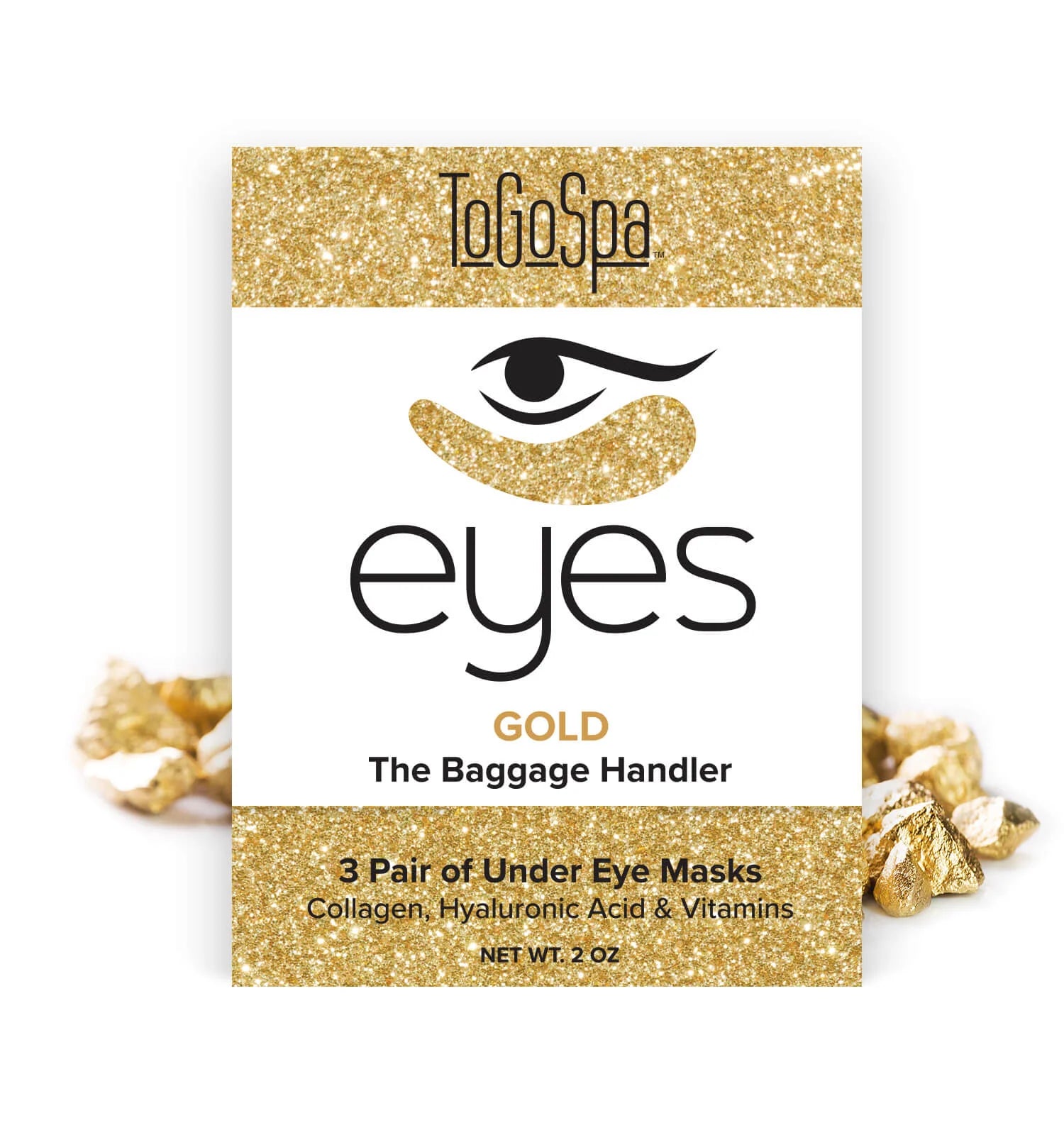 ToGo Spa The Baggage Handler Gold Eye mask – Elizabeth Anne Boutique