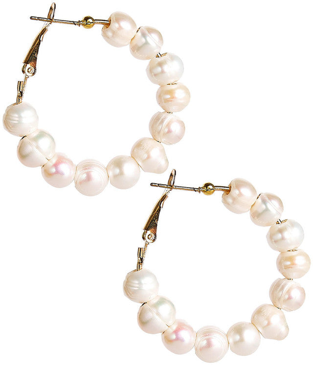 Lisi Lerch Georgia Hoop - Freshwater Pearls 10mm – Elizabeth Anne Boutique
